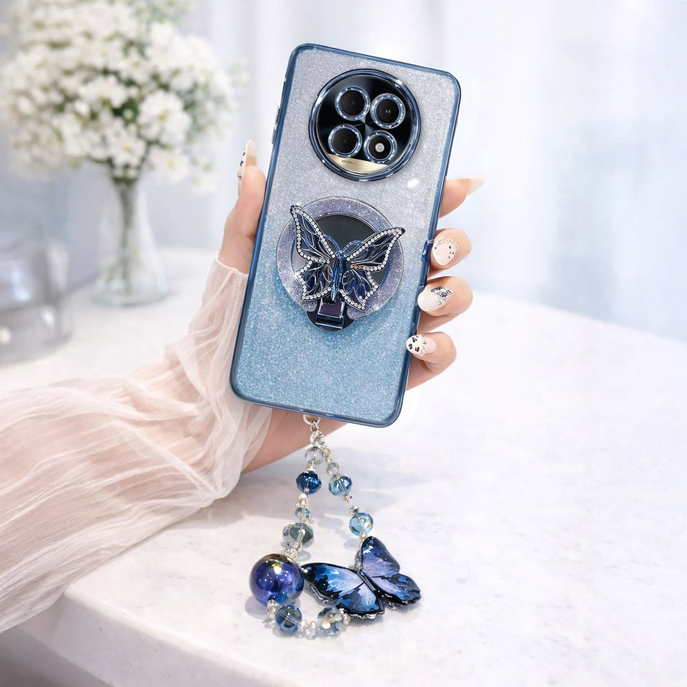 Realme 13 Pro Plus 5G Stunning Shimmer Electroplating Butterfly Stand ...