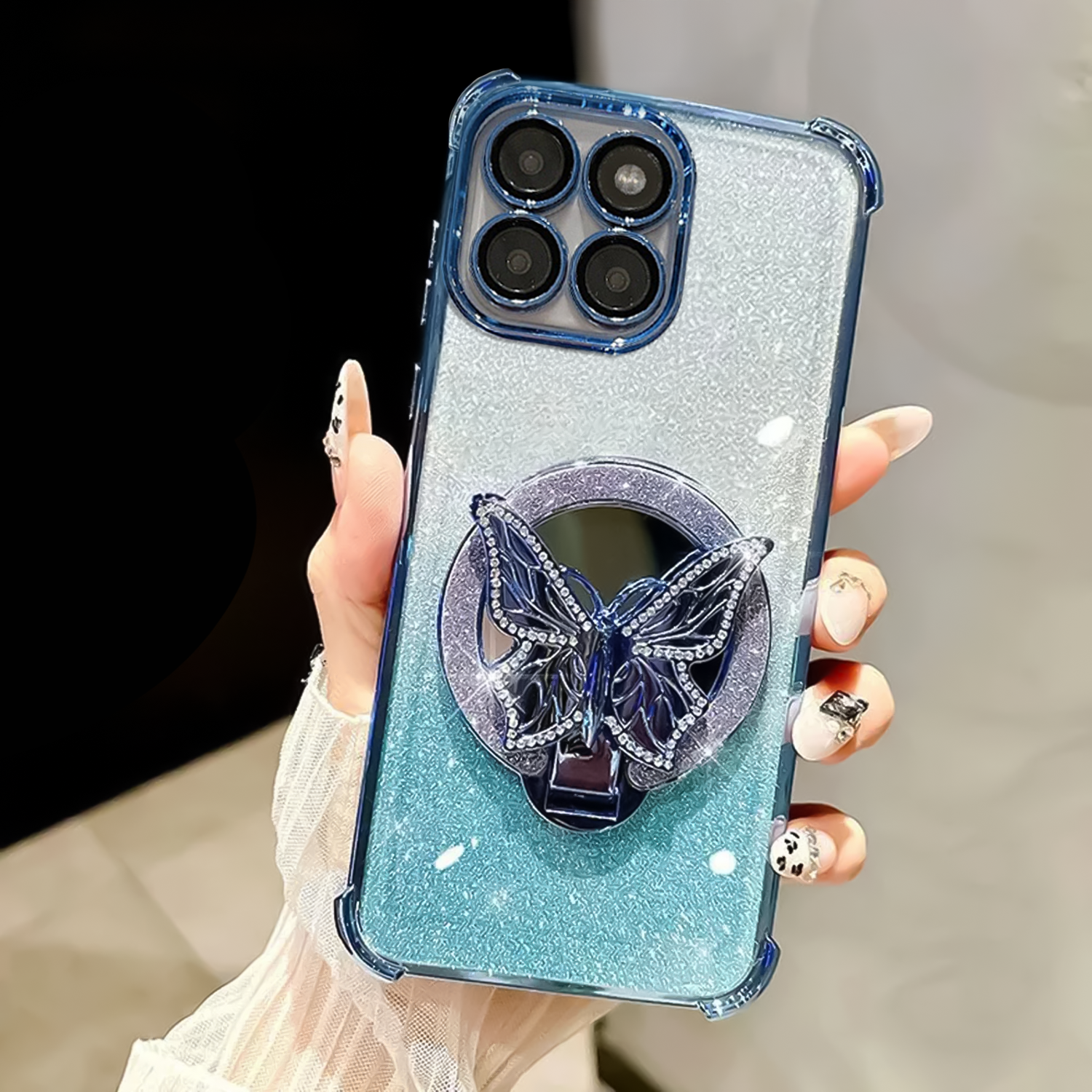 Motorola Edge 60 Pro 5G Luxury Mirror Butterfly Back Shockproof Case ...
